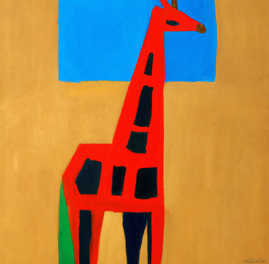 Giselle the Giraffe by aiddia Wall Art
