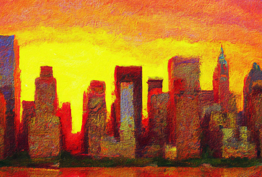 New York City Skyline I by aiddia Wall Art