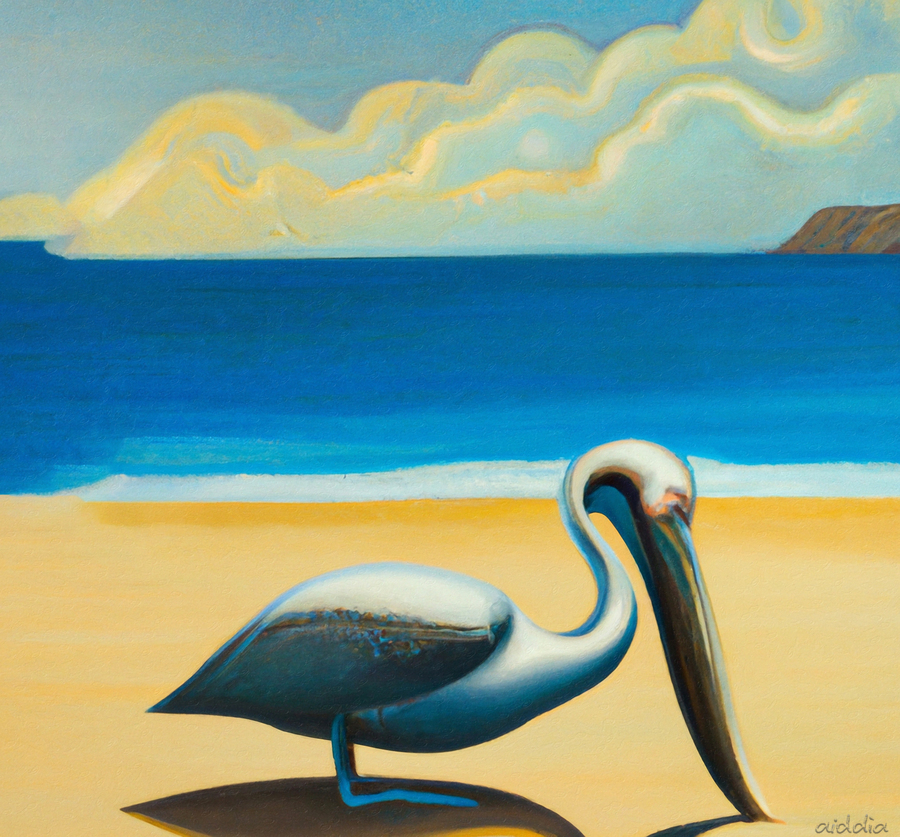Sad Pelican by aiddia Wall Art