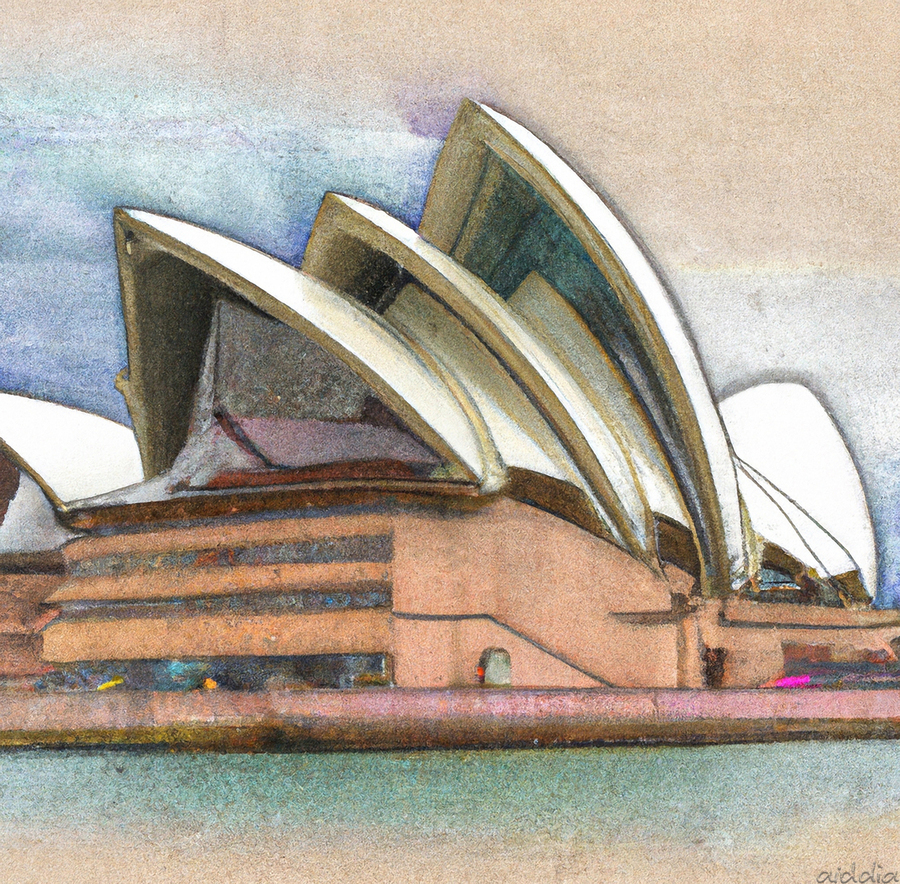 The Sidney Opera House by aiddia Wall Art