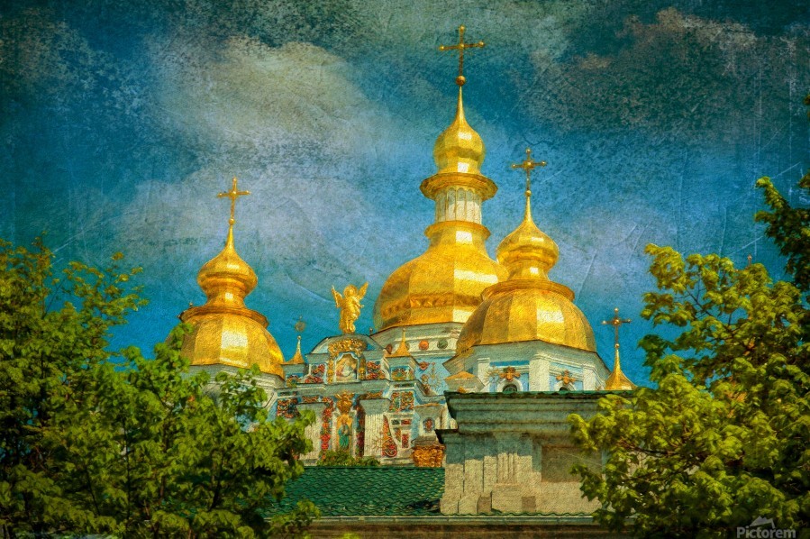 Golden Domes in Ukraine by Ricky A Richardson Wall Art