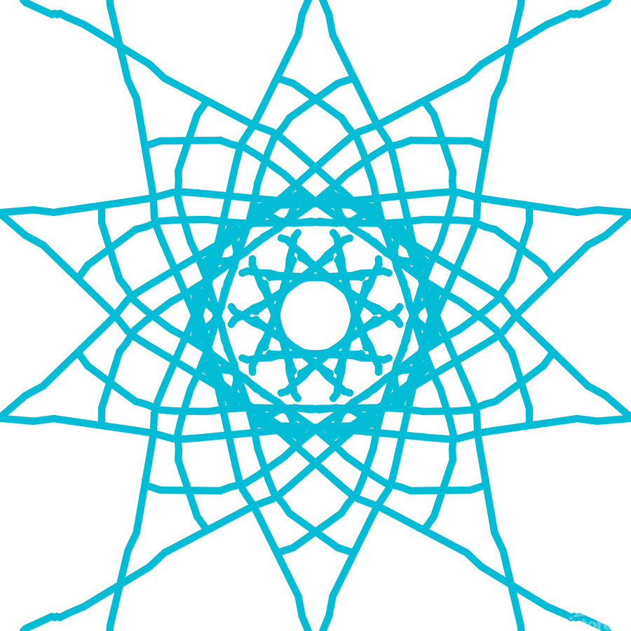 mandala turquoise lines by Luciano Wall Art