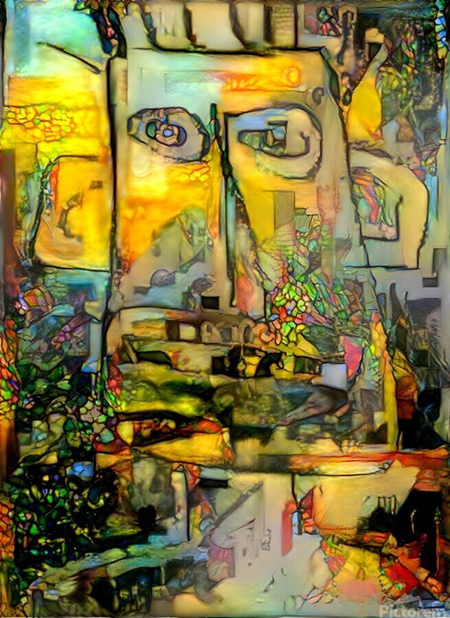 a road map portrait by Luciano Wall Art