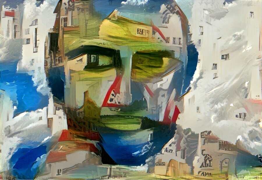 Urban Portrait: Fragmented Cityscape by Luciano Wall Art