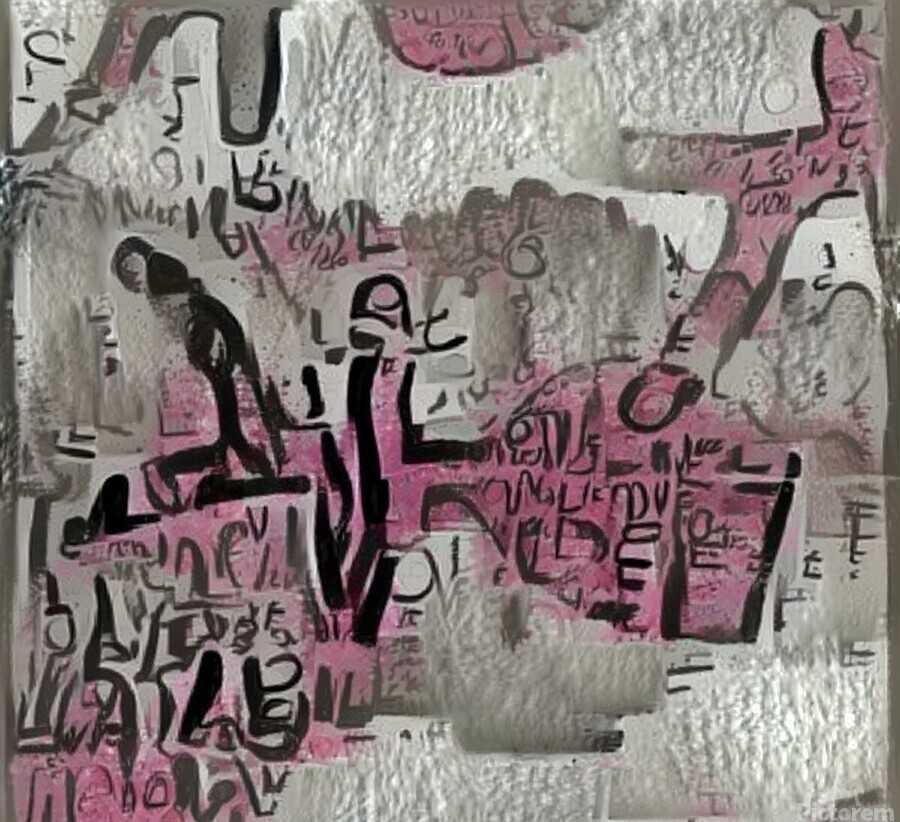 Textured Script: Fragmented Narrative by Luciano Wall Art