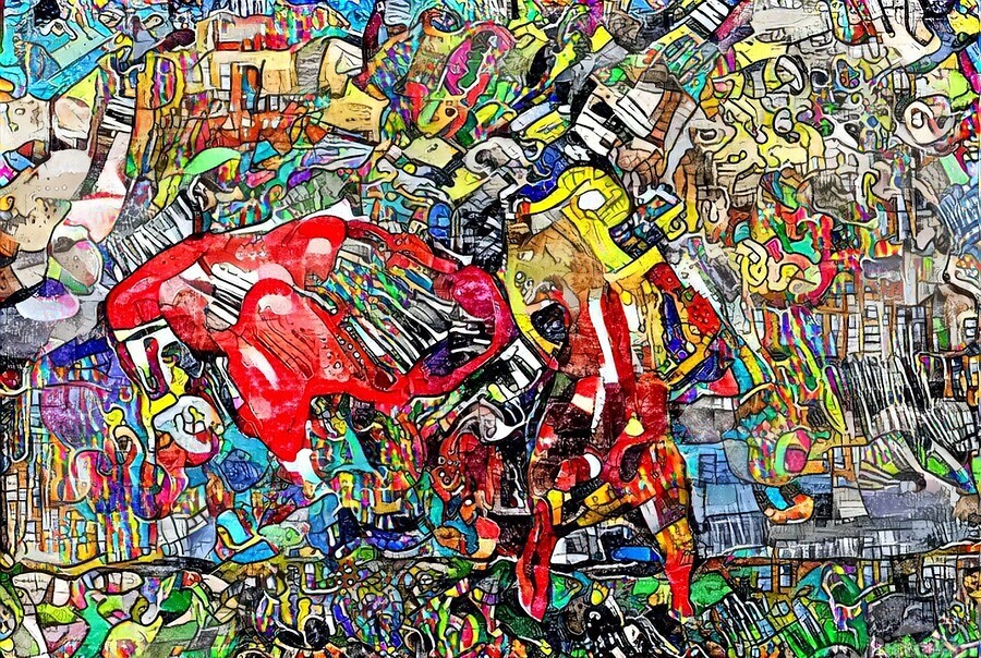 Urban Collage Chaos by Luciano Wall Art