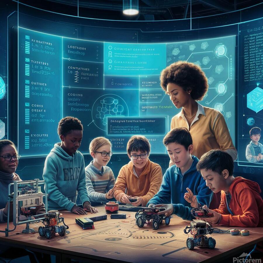 Futuristic Learning Hub by Tellerarts by TH Wall Art