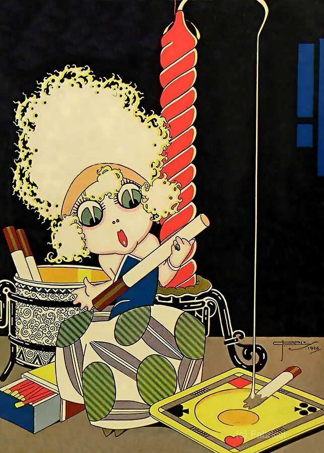 “The Giant Cigarette” Art Deco Illustration by Jose Carlos by Fabricci ...