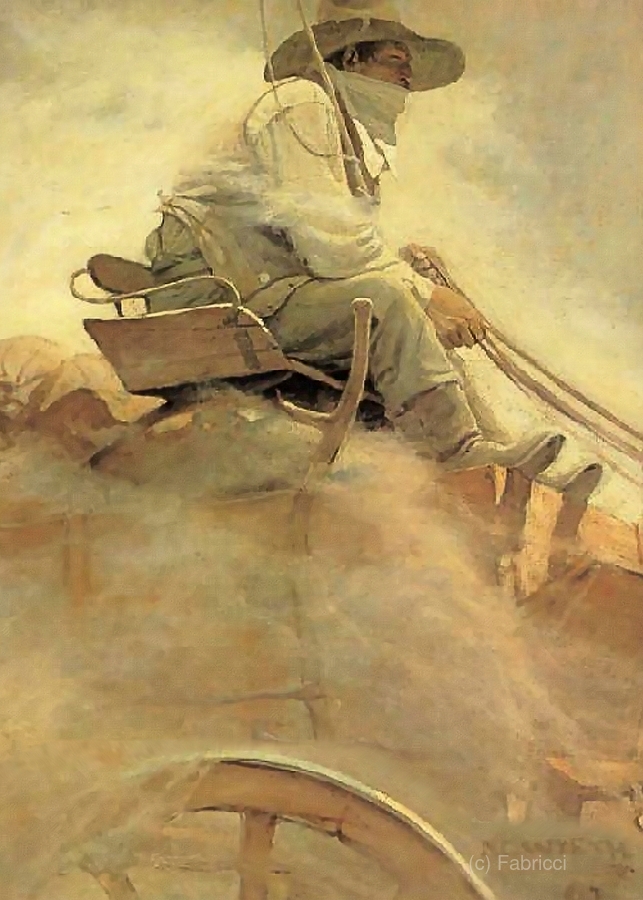 “The Ore Wagon” Vintage Western Art by NC Wyeth by Fabricci Wall Art