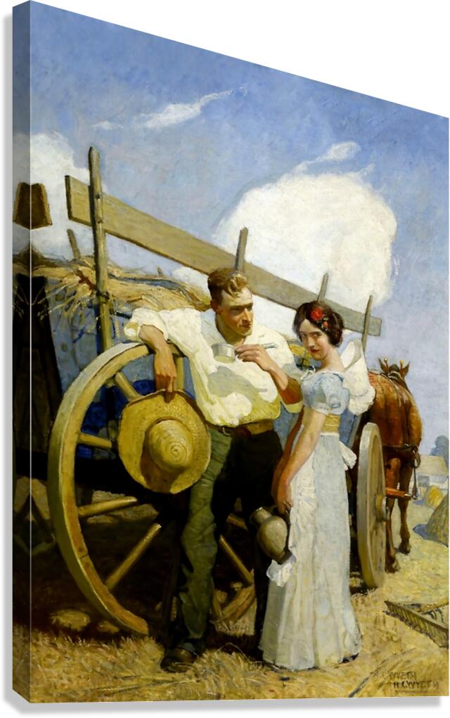 “Prairie Couple and Wagon” Vintage Western Art by NC Wyeth by Fabricci ...