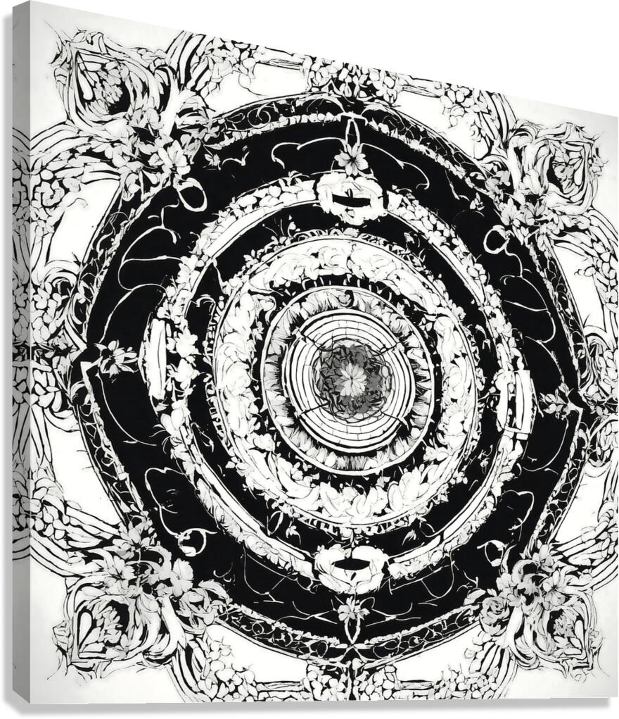 “Unified Patterns: Fine Ink Symmetry in Vector Form” by oufkiy99 Wall Art