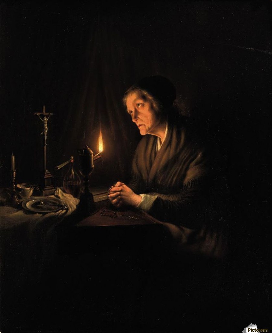 The evening prayer by Charles-Theodore Frere Wall Art