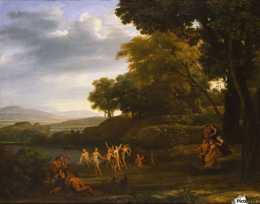 Landscape with Dancing Satyrs and Nymphs by Claude Lorrain Wall Art