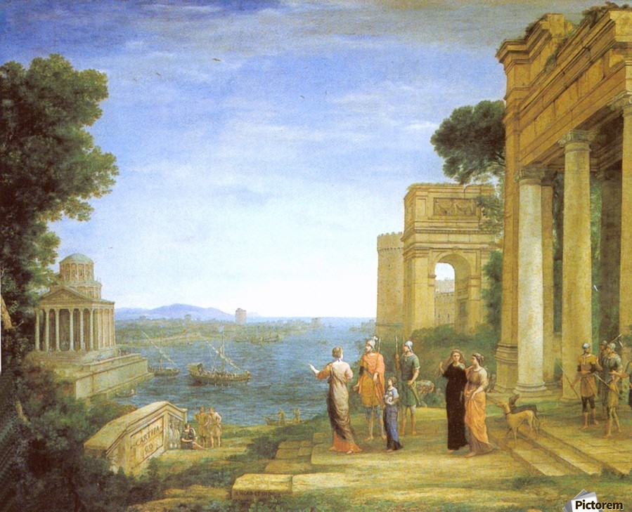 View of Carthage Dido and Aeneas to hunt by Claude Lorrain Wall Art