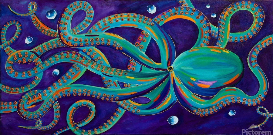Rainbow Octopus by Megan Evans Wall Art