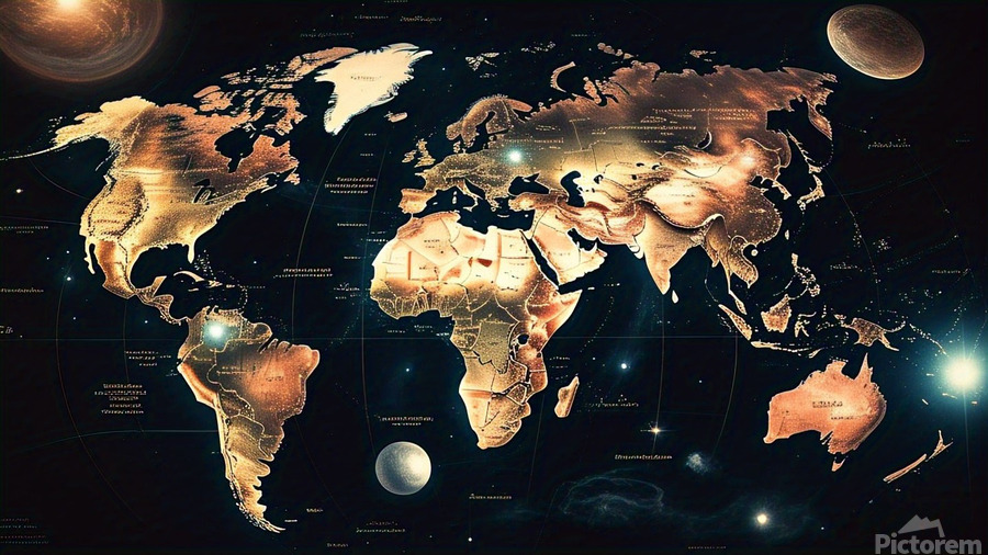 Cosmic Earth by Manal Artistry Wall Art