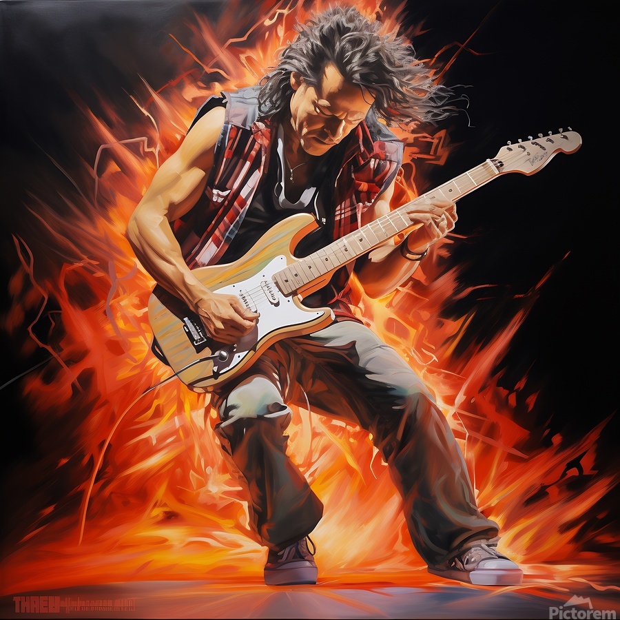 Eddie Van Halen Art Print V2 by Vik1982 Wall Art