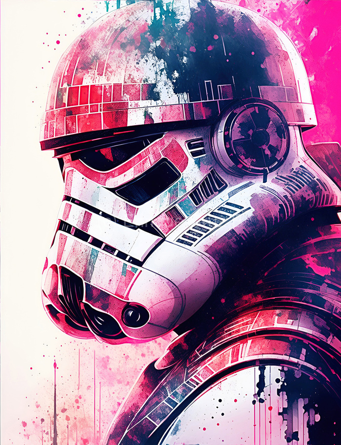 illustration of Star Wars Stormtrooper by Enrique Cruz B Wall Art