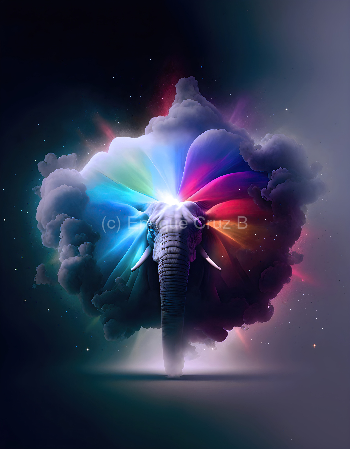 Cosmic Elephant by Enrique Cruz B Wall Art