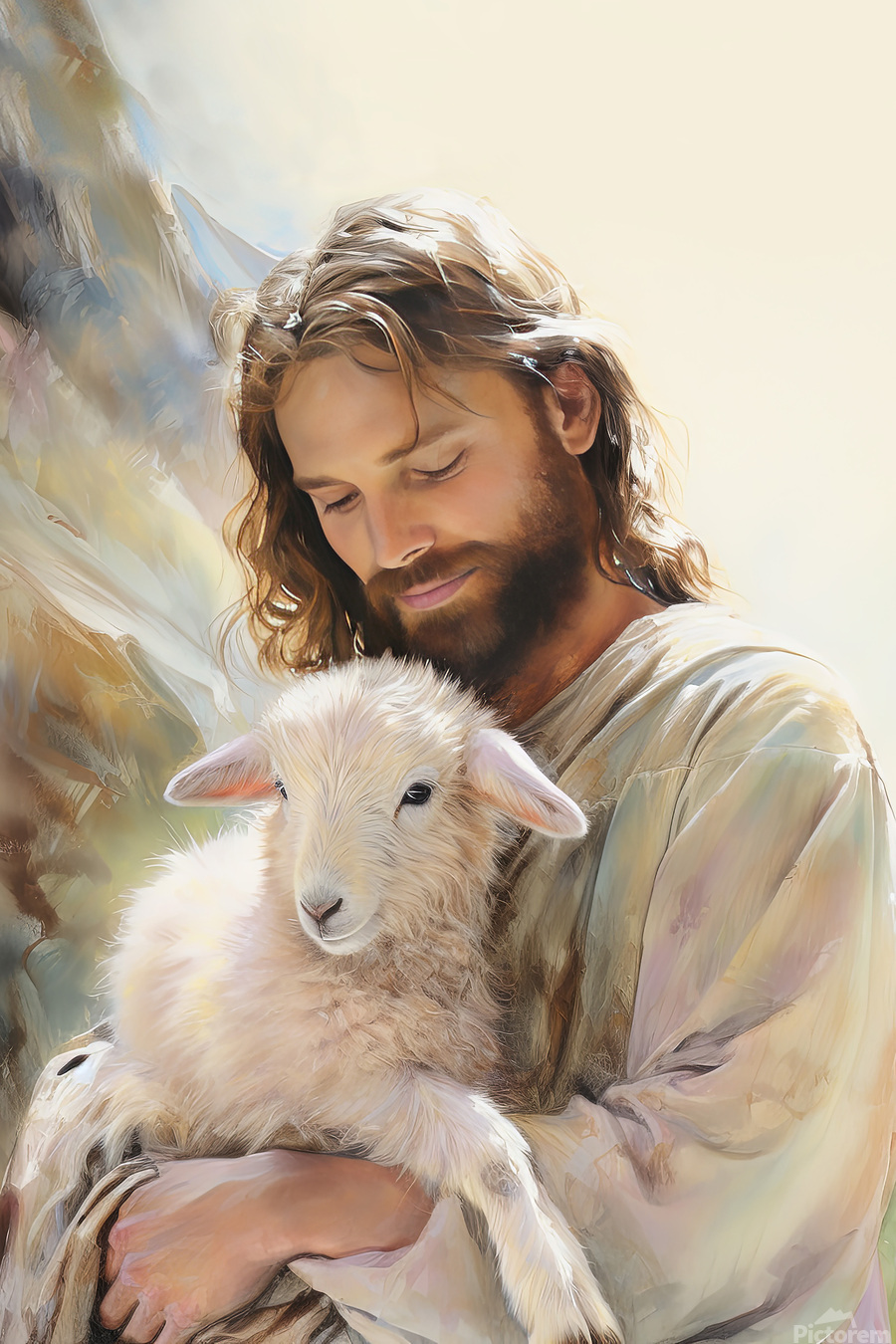 The gentle shepherd by Heidi G Smith Wall Art