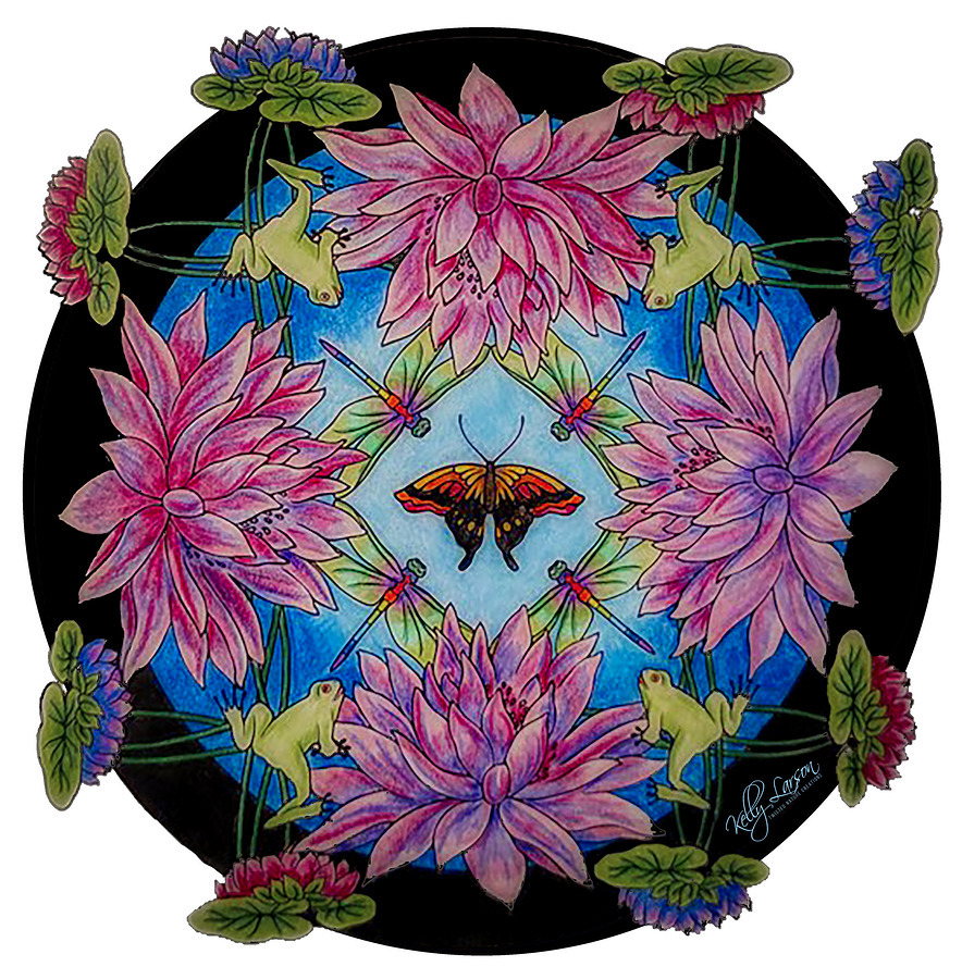 Butter and Dragon Flies by Kelly S Larson Wall Art