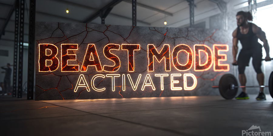 Beast Mode Gym Poster Intense Workout Art Wei by ImagineART Wall Art