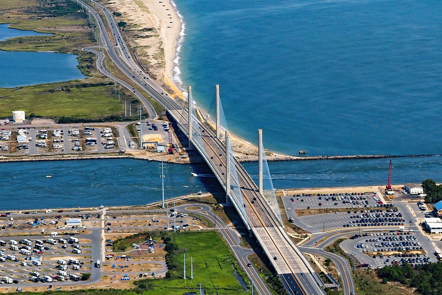 Indian River Inlet Bridge From Above by Bill Swartwout Photography Wall Art
