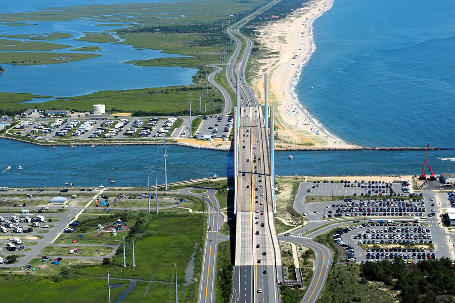 North South Aerial View of the Indian River Inlet Bridge by Bill ...