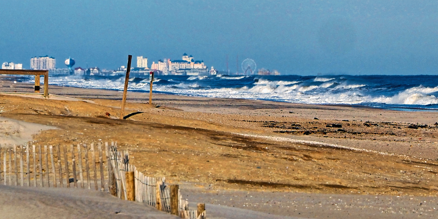 Ocean City from Assateague Island by Bill Swartwout Photography Wall Art
