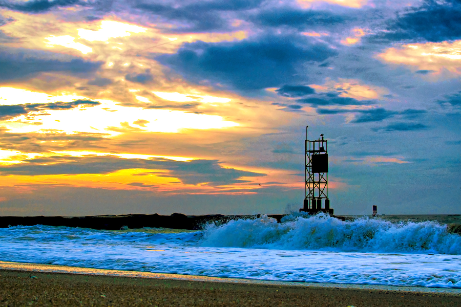 Indian River Inlet Jetty Marker 7180137 by Bill Swartwout Photography ...