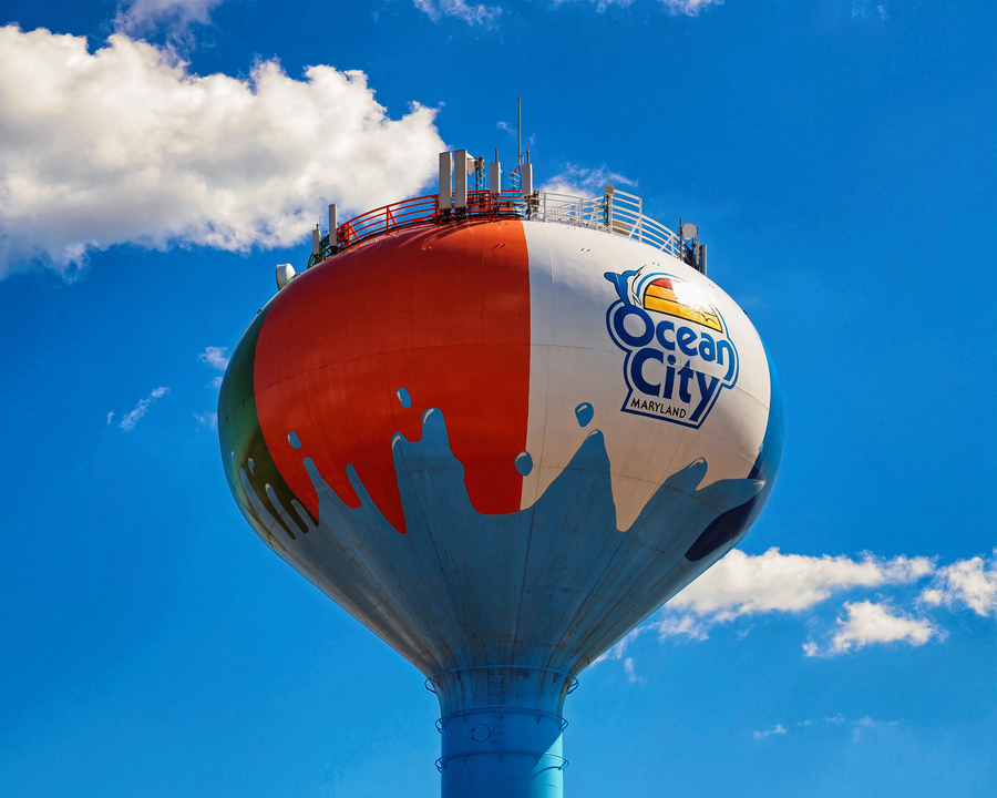 Ocean City Beach Ball Water Tower by Bill Swartwout Photography Wall Art