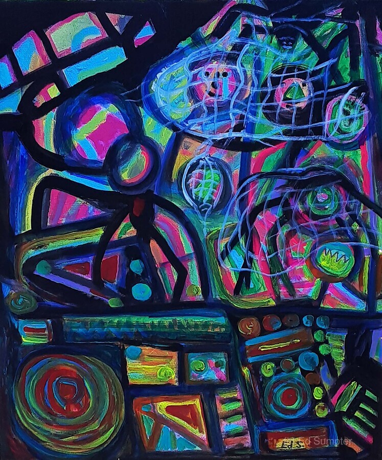D 38 Space Spiders by Ed Sumpter Wall Art