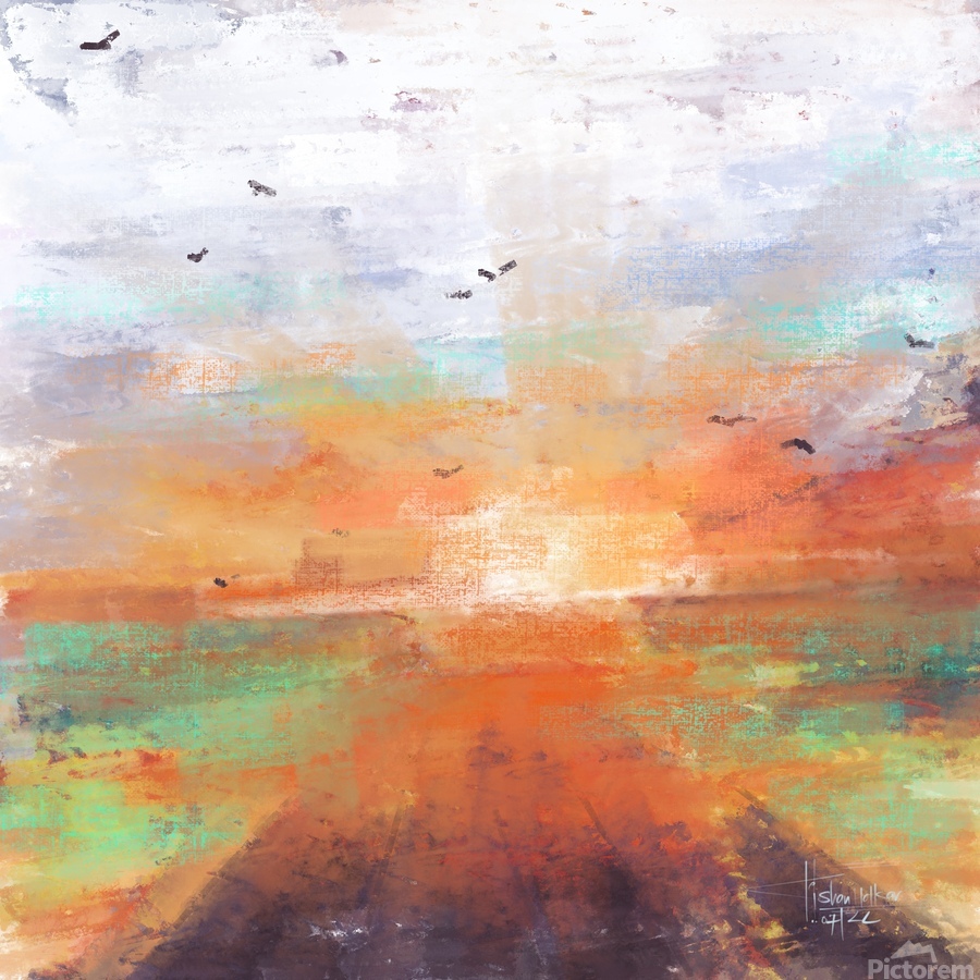 Abstract sunrise painting colourful Sunrise art bright sunrise painting ...