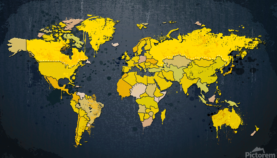 Graffiti World Map by SamKal Wall Art