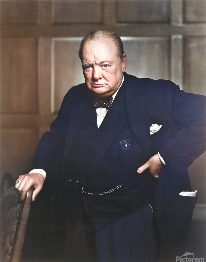Sir Winston Churchill colorized by Tony Tudor Wall Art
