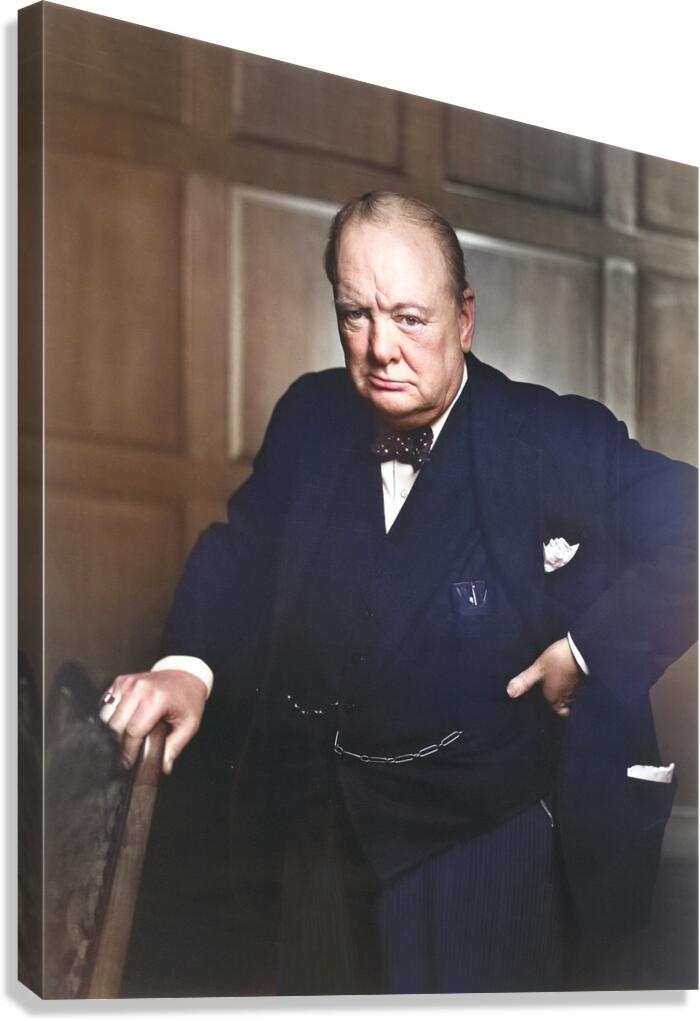 Sir Winston Churchill colorized by Tony Tudor Wall Art
