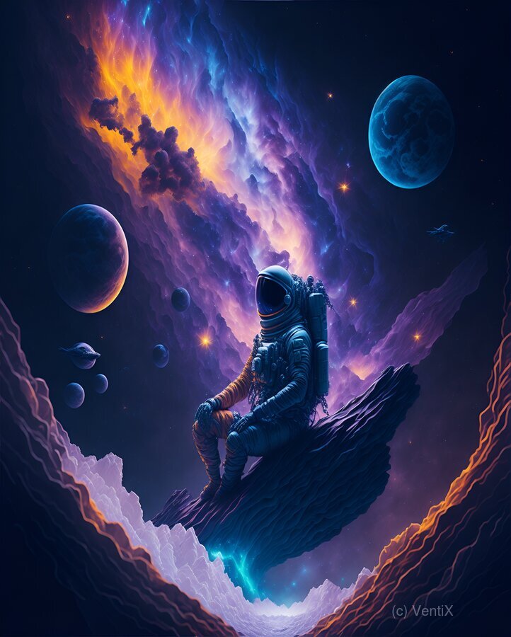An epic space art composition by VentiX Wall Art