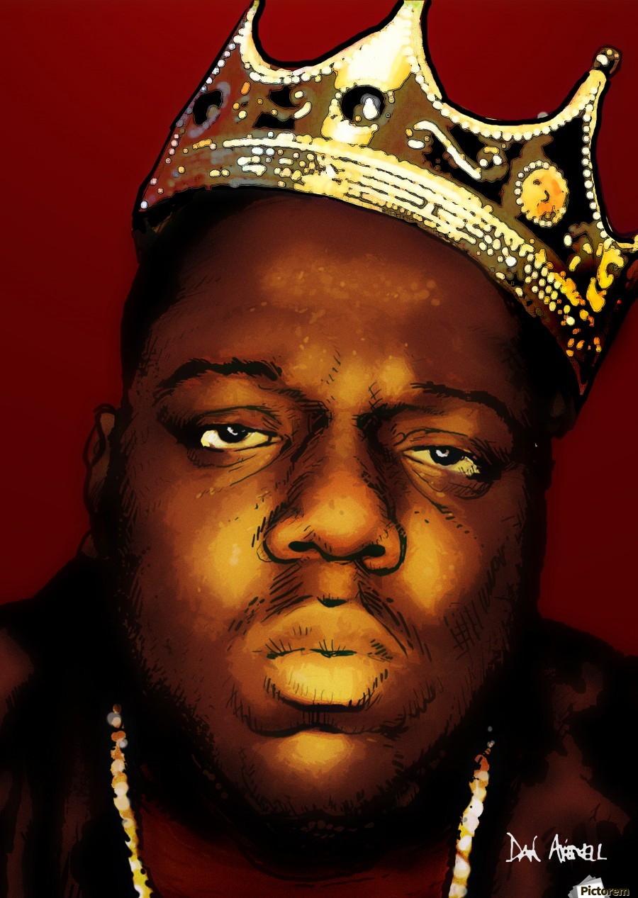 Biggie Smalls aka Notorious B.I.G by Dan Avenell Wall Art
