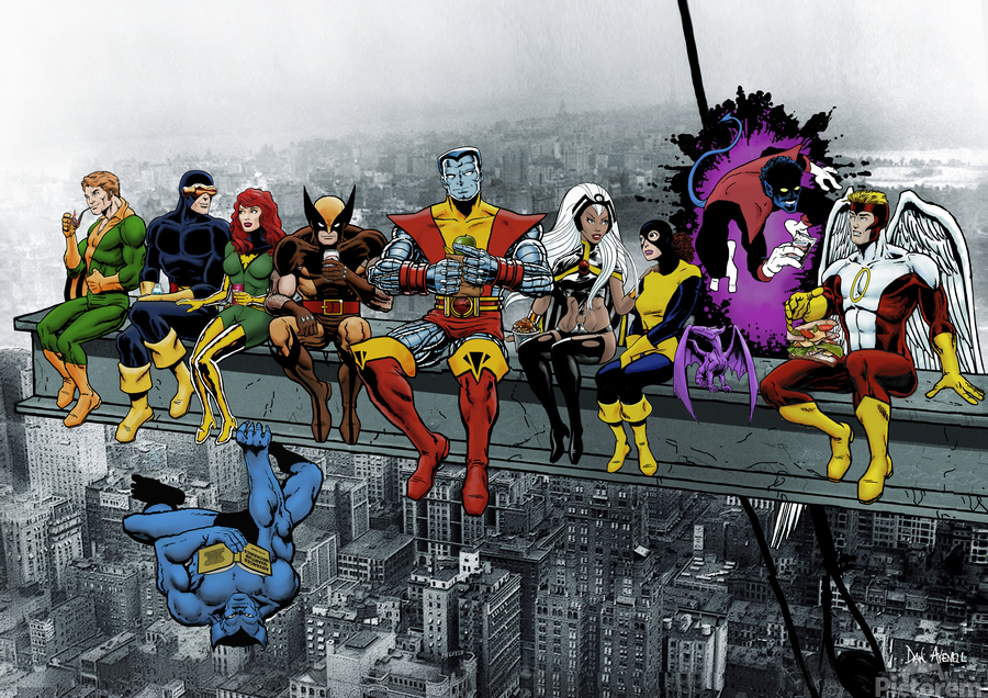 Marvel X-Men Lunch Atop A Skyscraper by Dan Avenell Wall Art