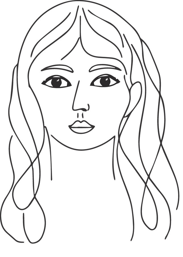 Woman face continuous line drawing by Mustapha BEAJ Wall Art