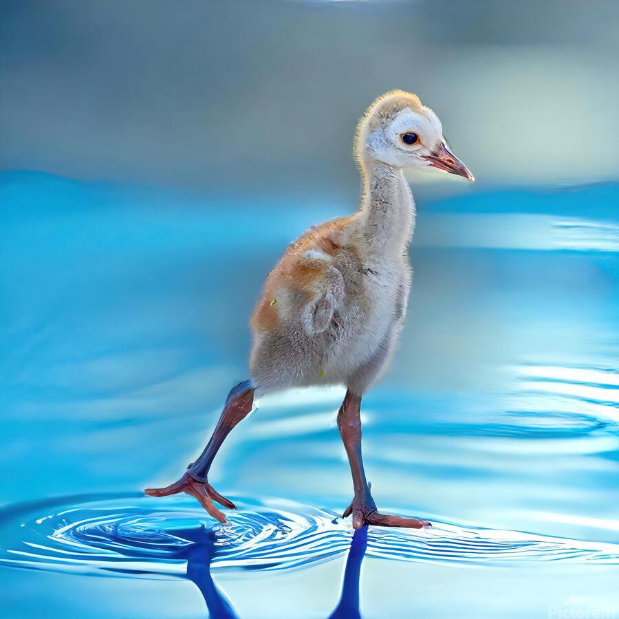 Sandhill Crane Colt chick by Darin E Hartley Photography Wall Art