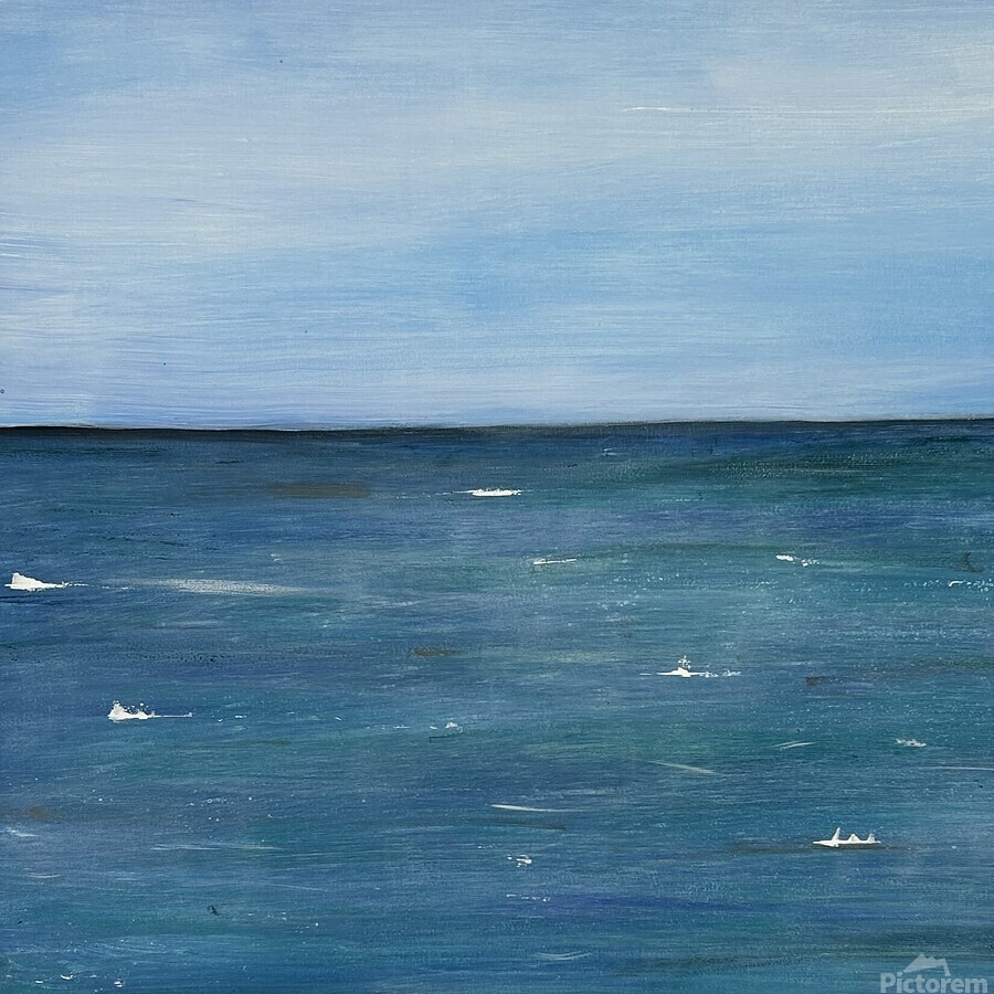 minimalist ocean square by Kristen Elizabeth Wall Art