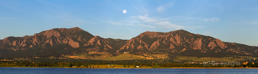 Full Moon Boulder Colorado Front Range Panorama by Bo Insogna Wall Art