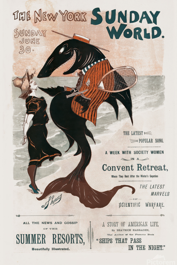 VINTAGE NEWSPAPER ADVERTISING POSTER by Sergio Cerrato Wall Art