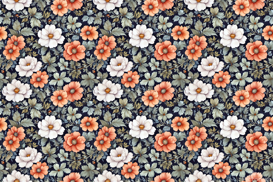 SEAMLESS FLORAL PATTERN 1 by Sergio Cerrato Wall Art