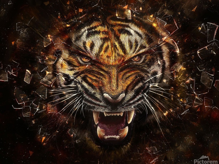 Tiger by Coolbits Artworks Wall Art