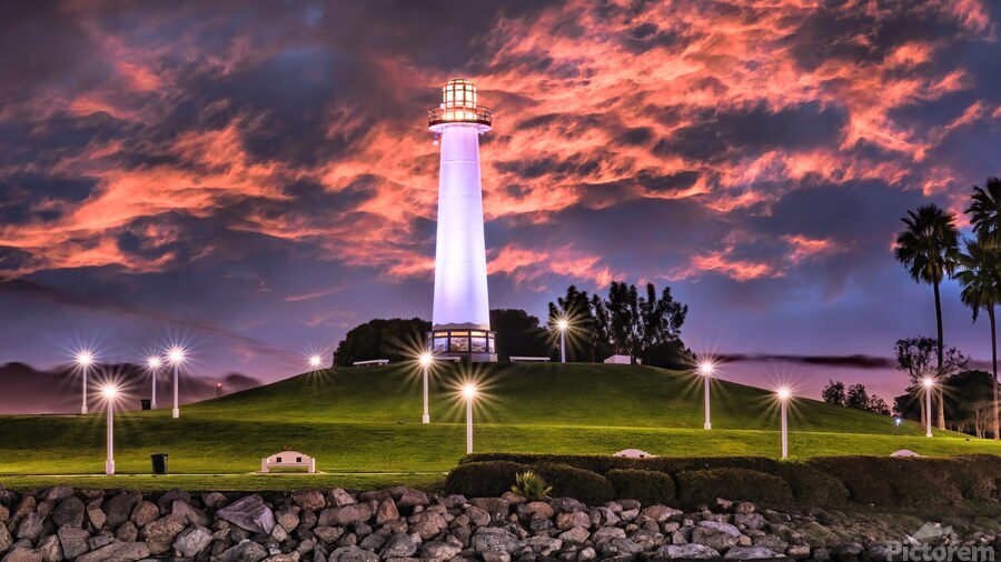 Long beach Lighthouse California by Larry Gibson Wall Art