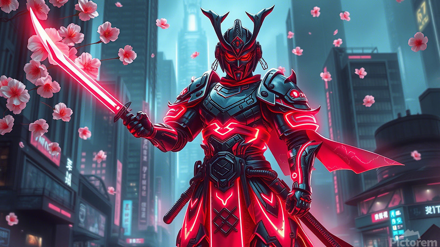 Cyberpunk Samurai by Hany Hammouda Wall Art