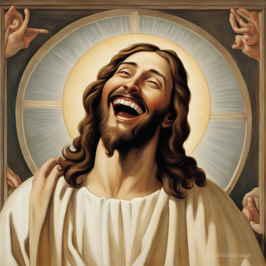 Laughing Jesus by Shilohsimage Wall Art