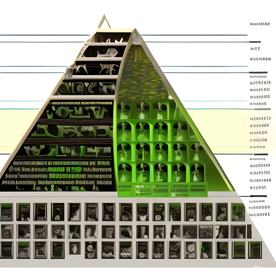 Pyramid of Codes and Secrets by Ink Fist Design Wall Art